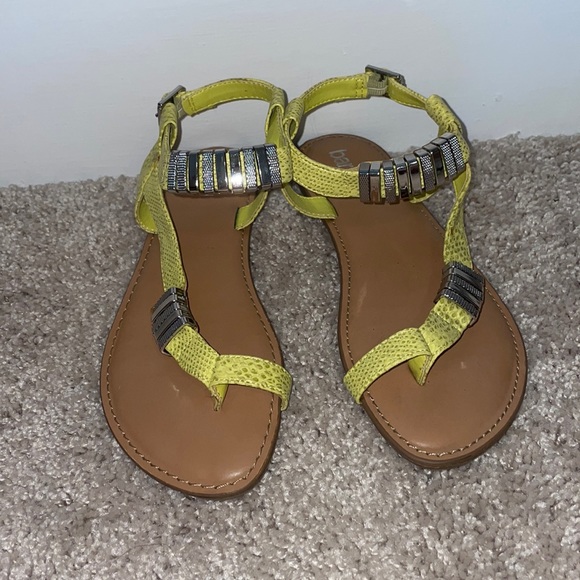 Bar III | Shoes | Bar Iii Chartreuse Strap Sandals | Poshmark